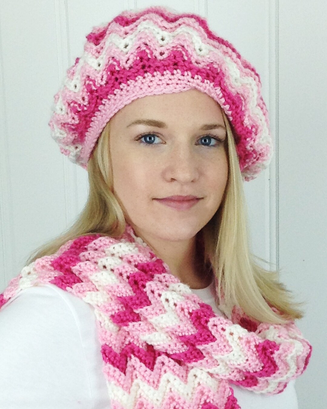 Vintage Ripple Hat Crochet Pattern,ripple Scarf,crochet Cowl,crochet ...