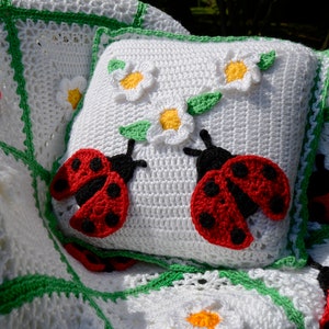 Ladybug Afghan and Pillow Crochet Pattern (PDF Download) - Etsy