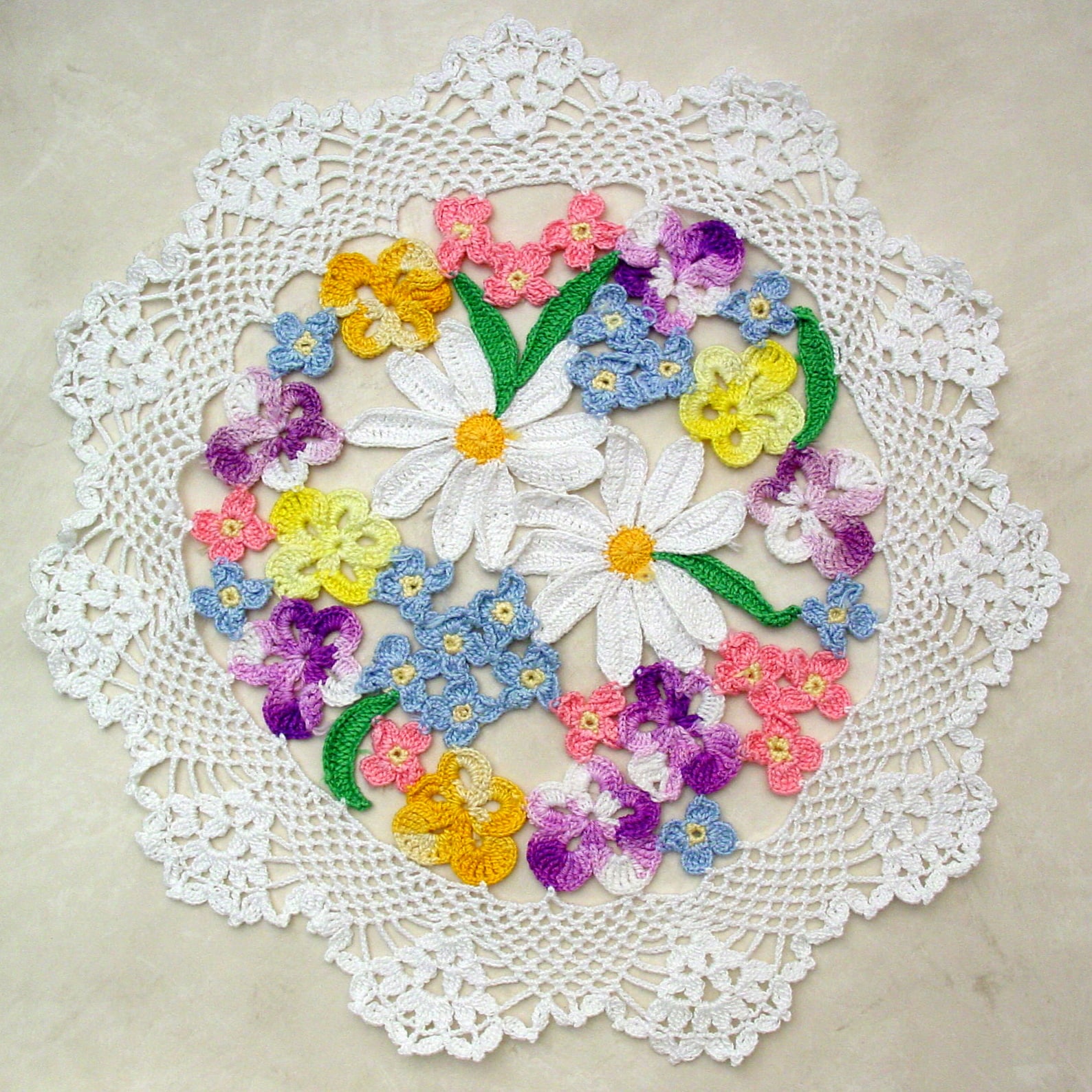 Flower Bouquet Doily Crochet Pattern PDF Downloadvintage - Etsy