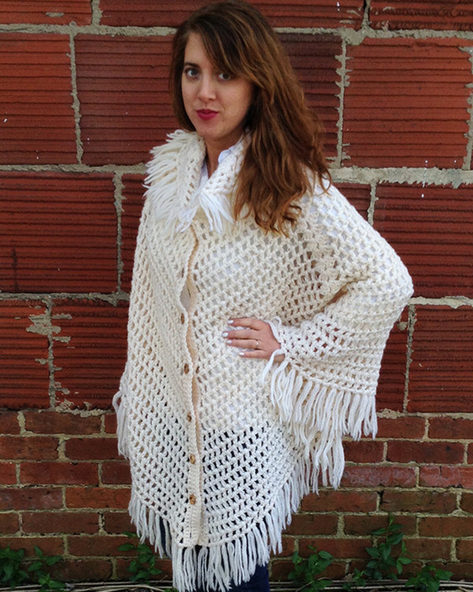 Italian Cape Crochet Pattern, Women's Vintage Fashion Shawl (PDF ...
