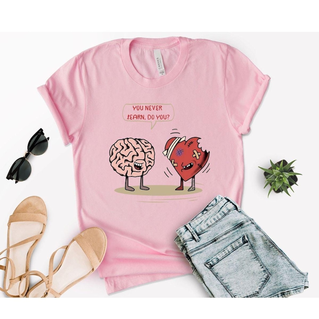Funny Brain Heart Shirt, Heart Anatomy Shirt, Nurse Shirt, Romantic ...