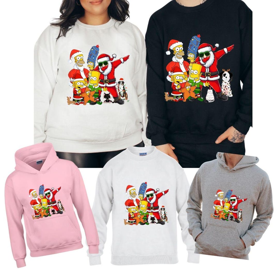 Simpson Family Santa Claus Merry Christmas Hoodie, Homer Simpson Xmas ...