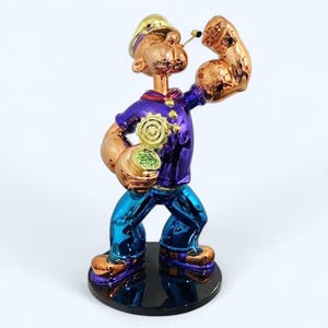 Electroplated Purple Popeye Sculpture. 42cm Sculpture. Alec Monopoly ...