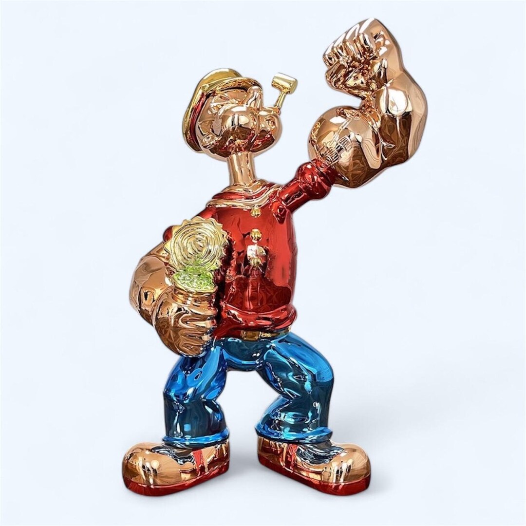 Electroplated Red Popeye Sculpture. 80cm Sculpture. Alec Monopoly. Pop ...