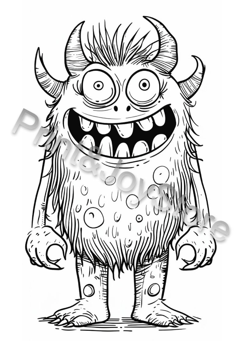 Funny Monsters Coloring Book for Kids - Etsy