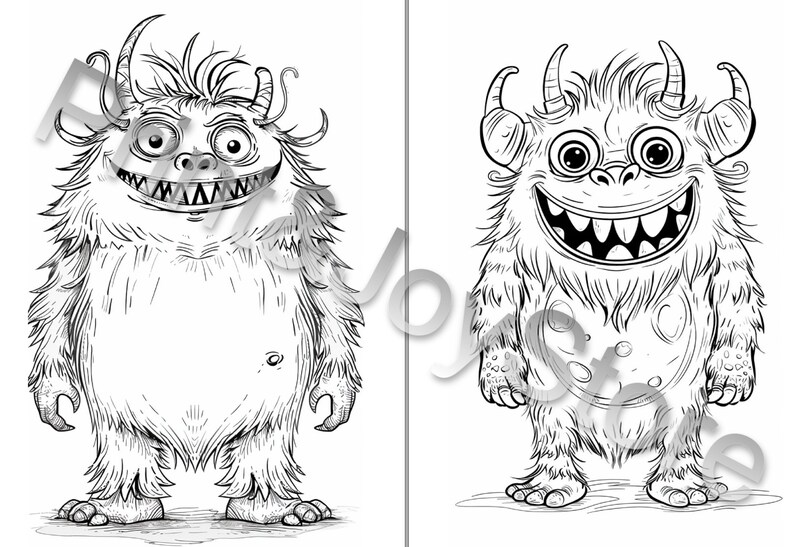Funny Monsters Coloring Book for Kids - Etsy