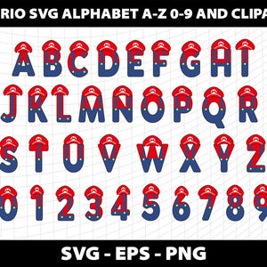 Mario Alphabet Letters Cliparts Font Svg Mario Font Png Birthday Party ...