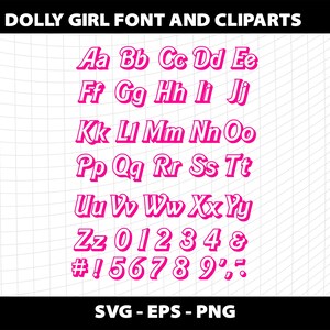 Dolly Font Clipart Alphabet Letters Svg Png Girl Font Cricut Mega ...