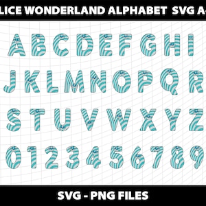 Alice in Wonderland Alphabet Letters Cliparts Font Svg Png Number ...