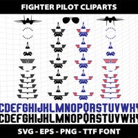 Top Gun Font Set Alphabet Top Gun Letters, Top Gun Font Digital Movie ...