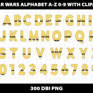Letras del alfabeto de Star Wars Doodle, imágenes prediseñadas, fuente ...