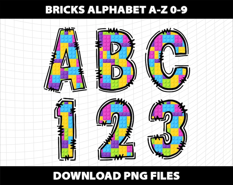 Doodle Bricks Alphabet Png Toy Block Alphabet Letters Font Design ...