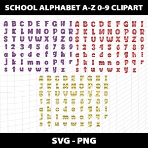 School Doodle Alphabet Letters Cliparts Font Png Letters Number Design ...