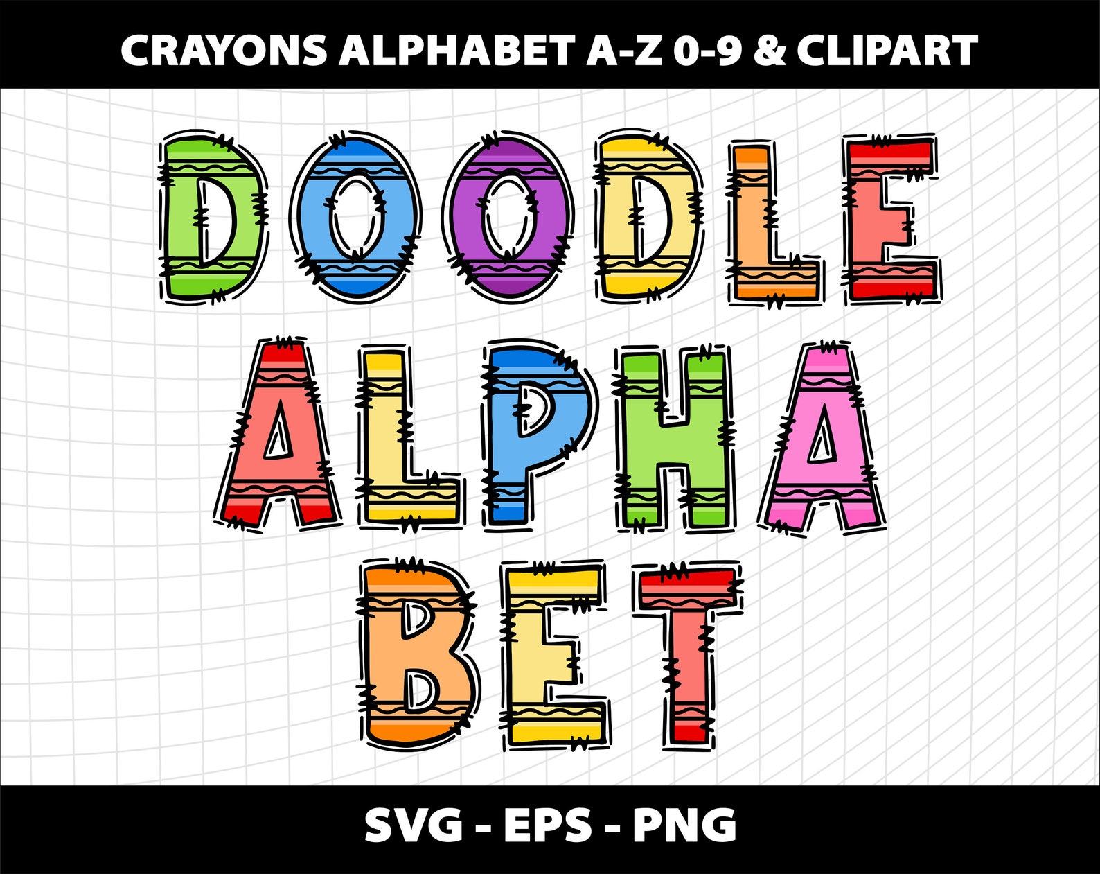 Doodle Alphabet Letters Cliparts Font Png Letters Number Design ...