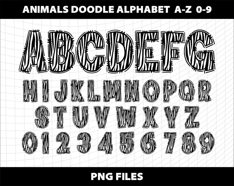Animals Doddle Alphabet Letters Cliparts Font Png Letters Number Design ...