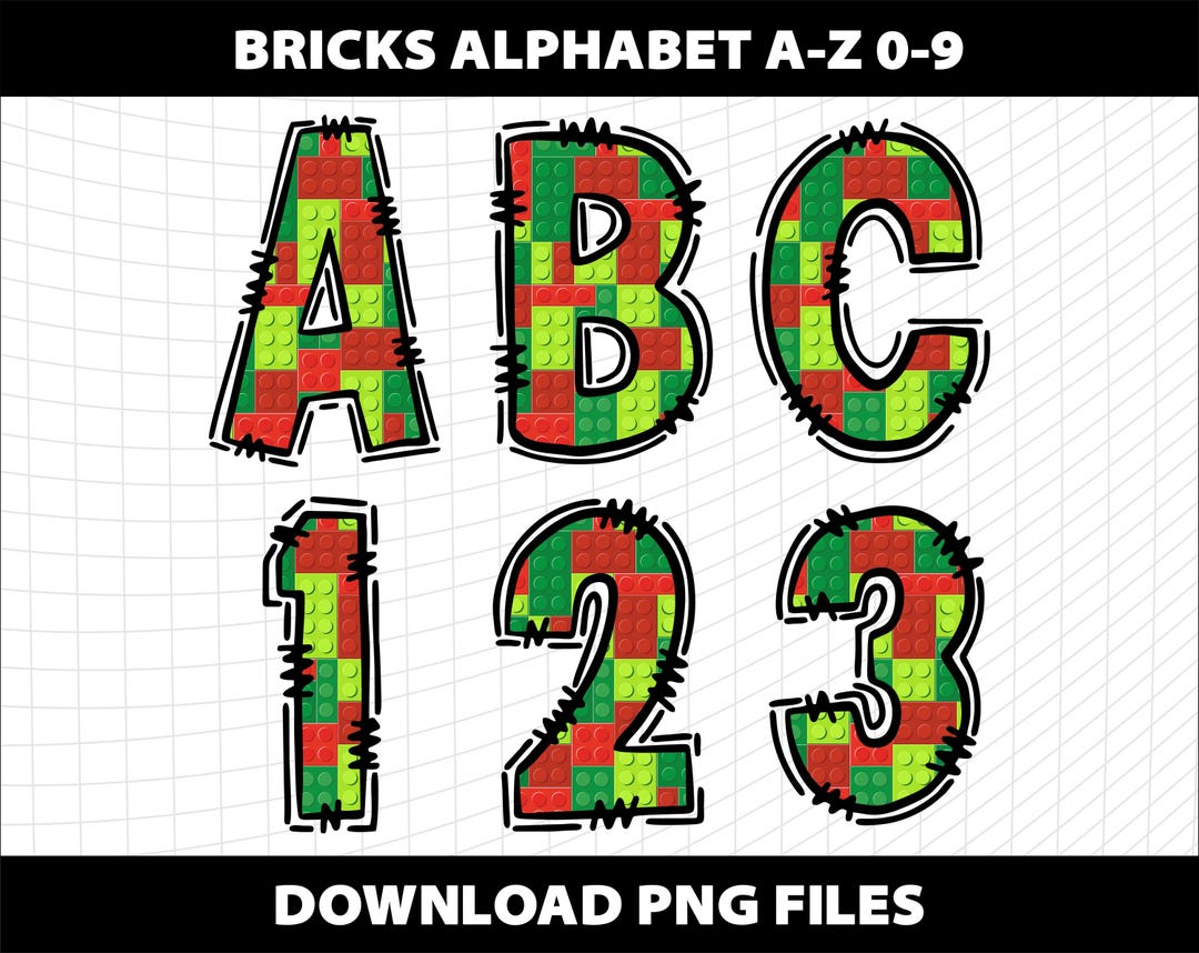 Doodle Bricks Christmas Color Alphabet Png Toy Block Alphabet Letters ...