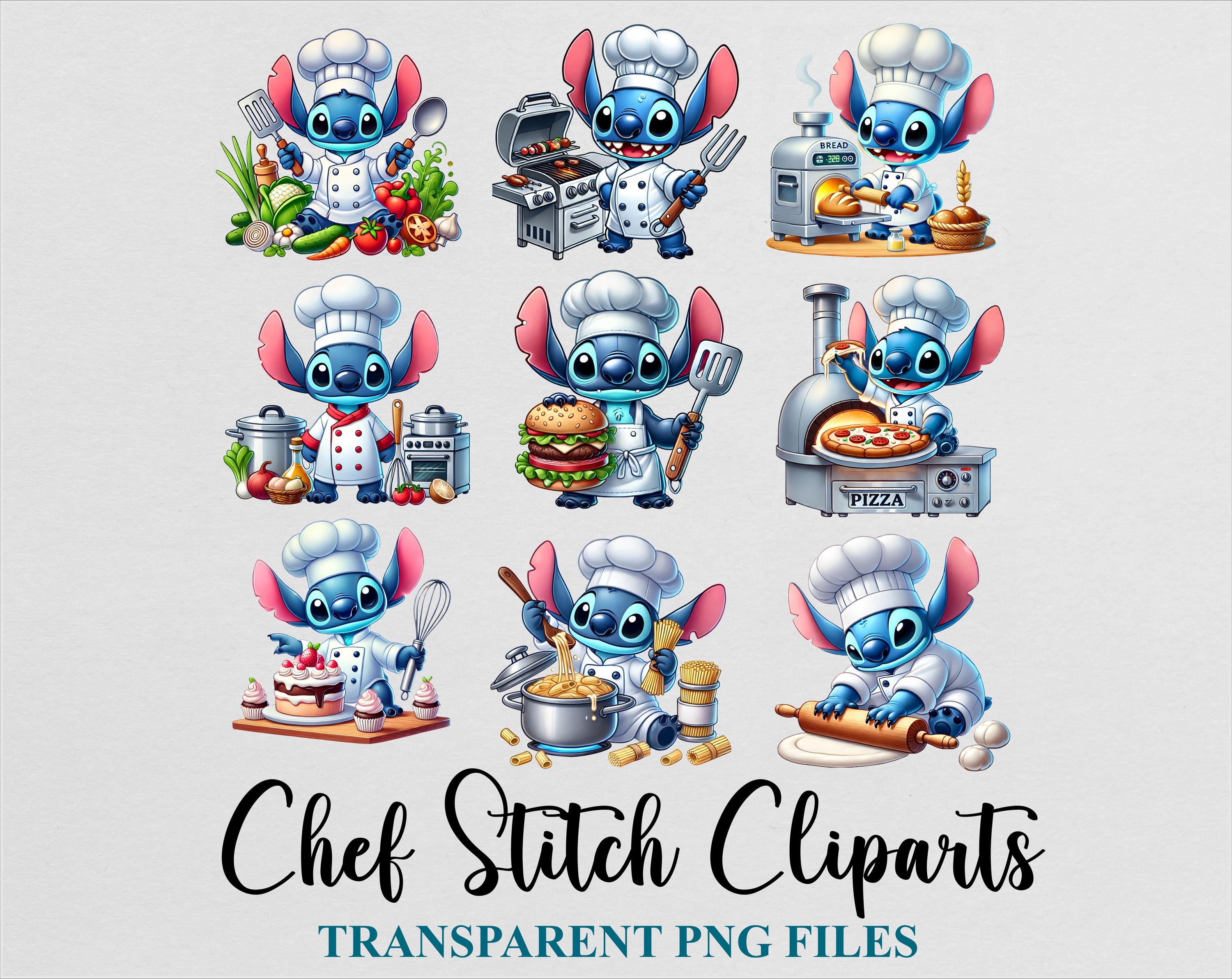 Stitch Chef Cliparts PNG Chef Cooking Restaurant Bundle Template Design ...