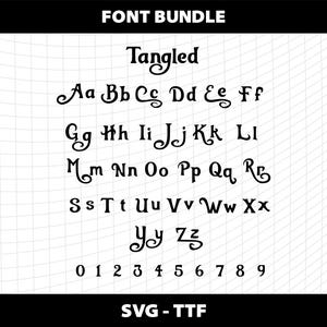 Cartoon Font Bundle SVG TTF Cricut Cutting Canva Invitation Princess ...