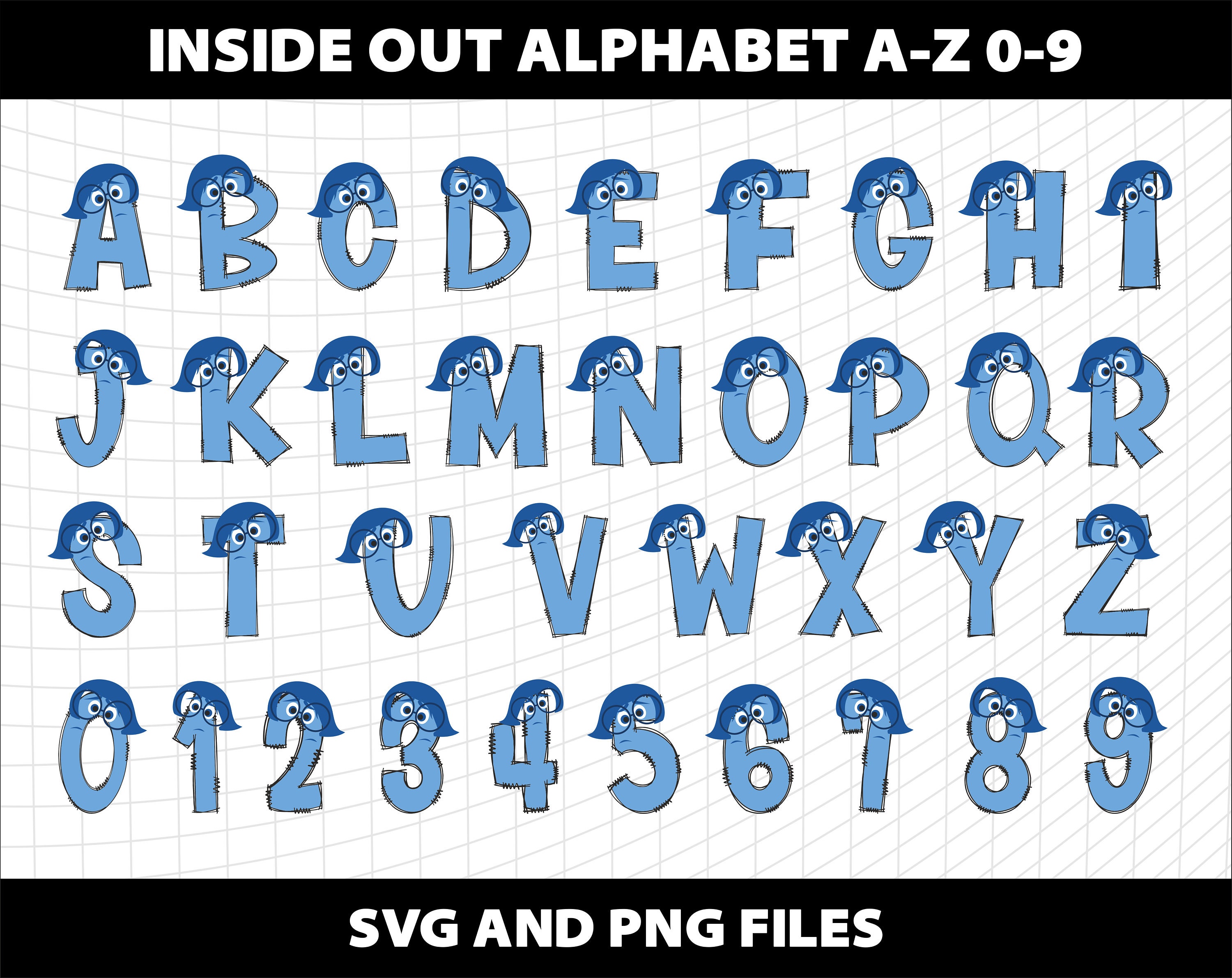 Doodle Alphabet Insideout 2 Letters Cliparts Font Svg Png Birthday ...