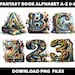 Fantasy Book Letters Alphabet Font Cliparts Png Template Bundle Design ...