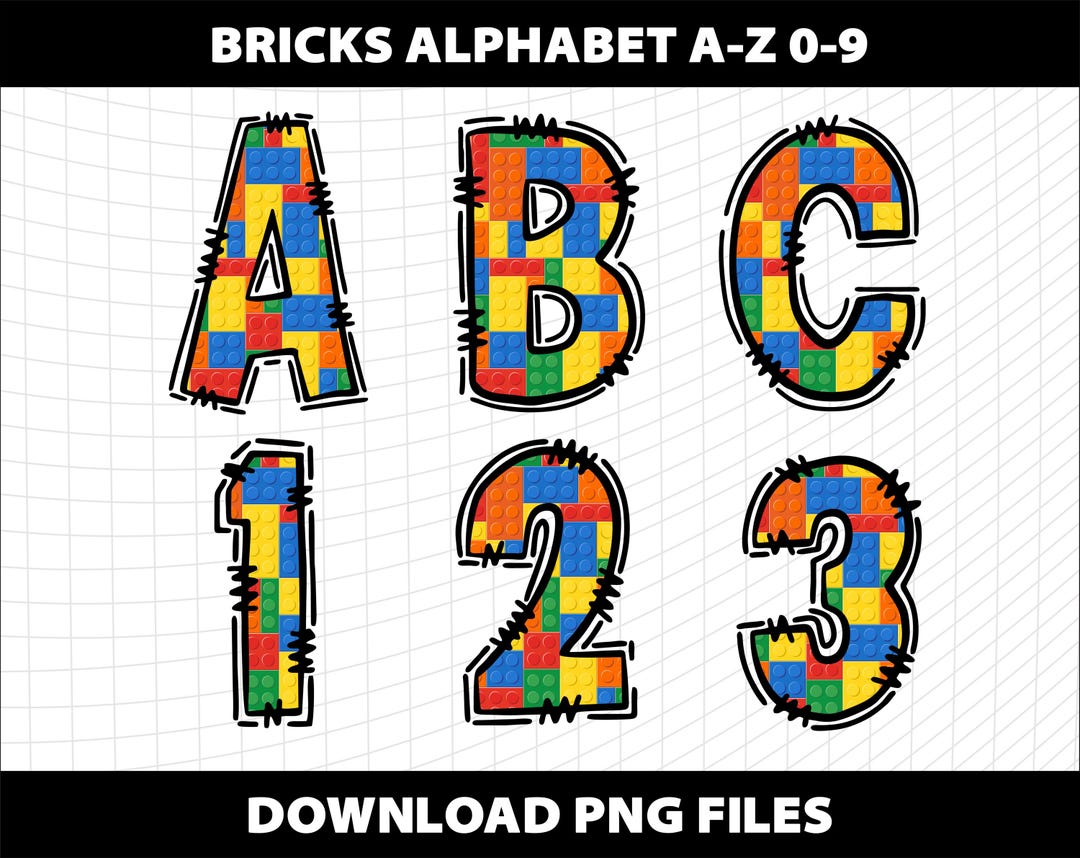 Doodle Bricks Alphabet Png Toy Block Alphabet Letters Font Birthday ...