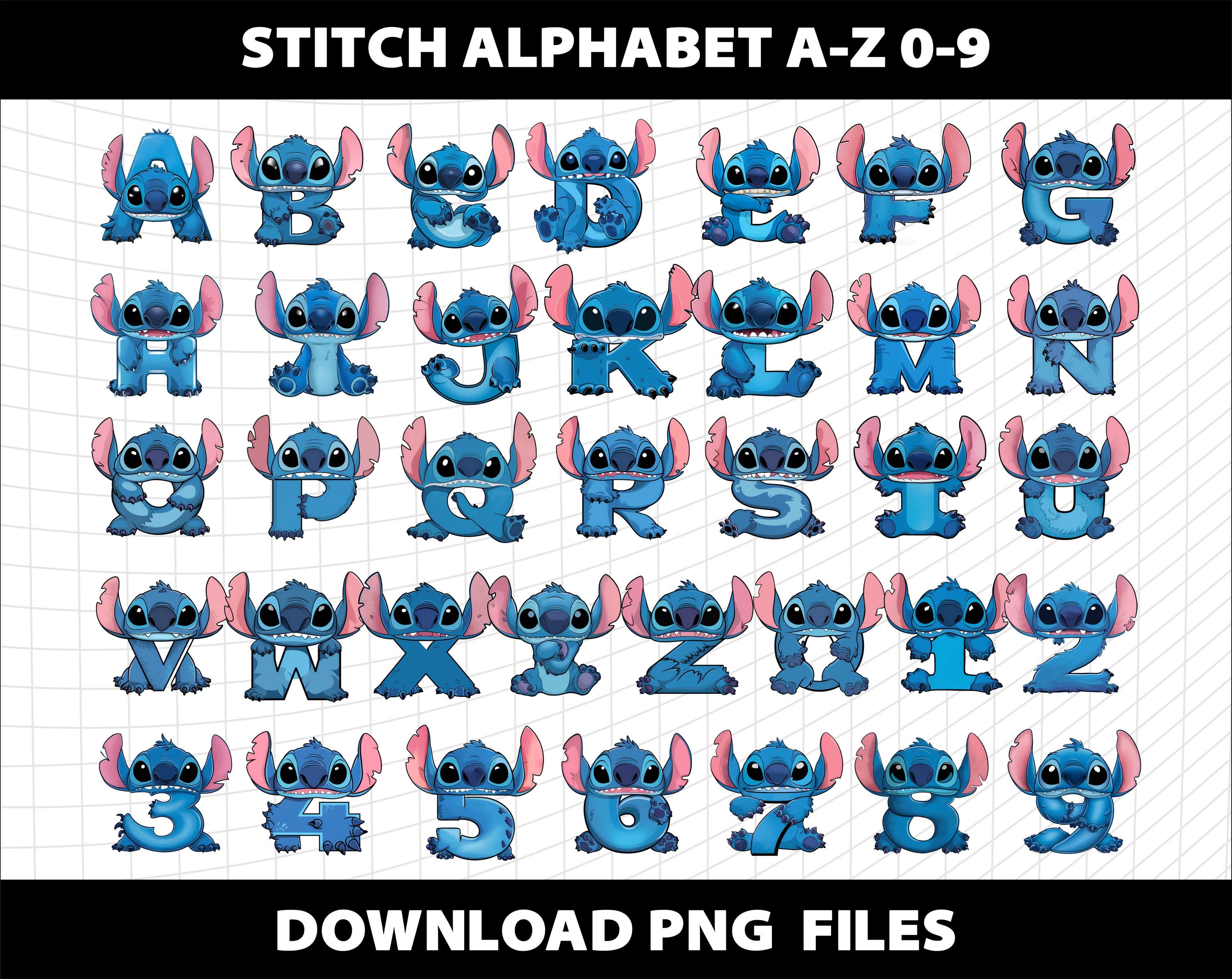 Stitch Alphabet Letters Font Cliparts Png Birthday Numbers ...