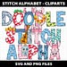 Doodle Alphabet Letters Cliparts Font Svg Png Number Birthday Party ...