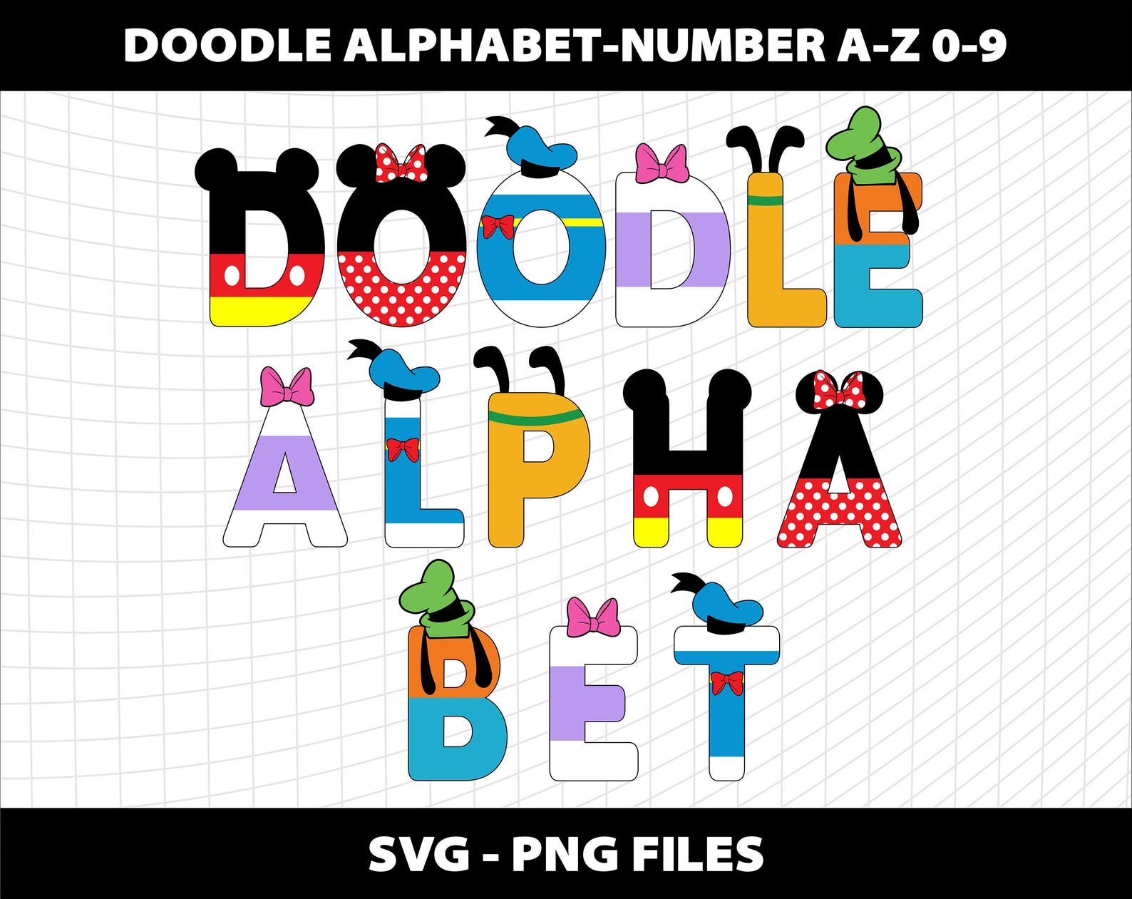 Doddle Alphabet Letters Cliparts Font Svg Png Letters Number Birthday ...