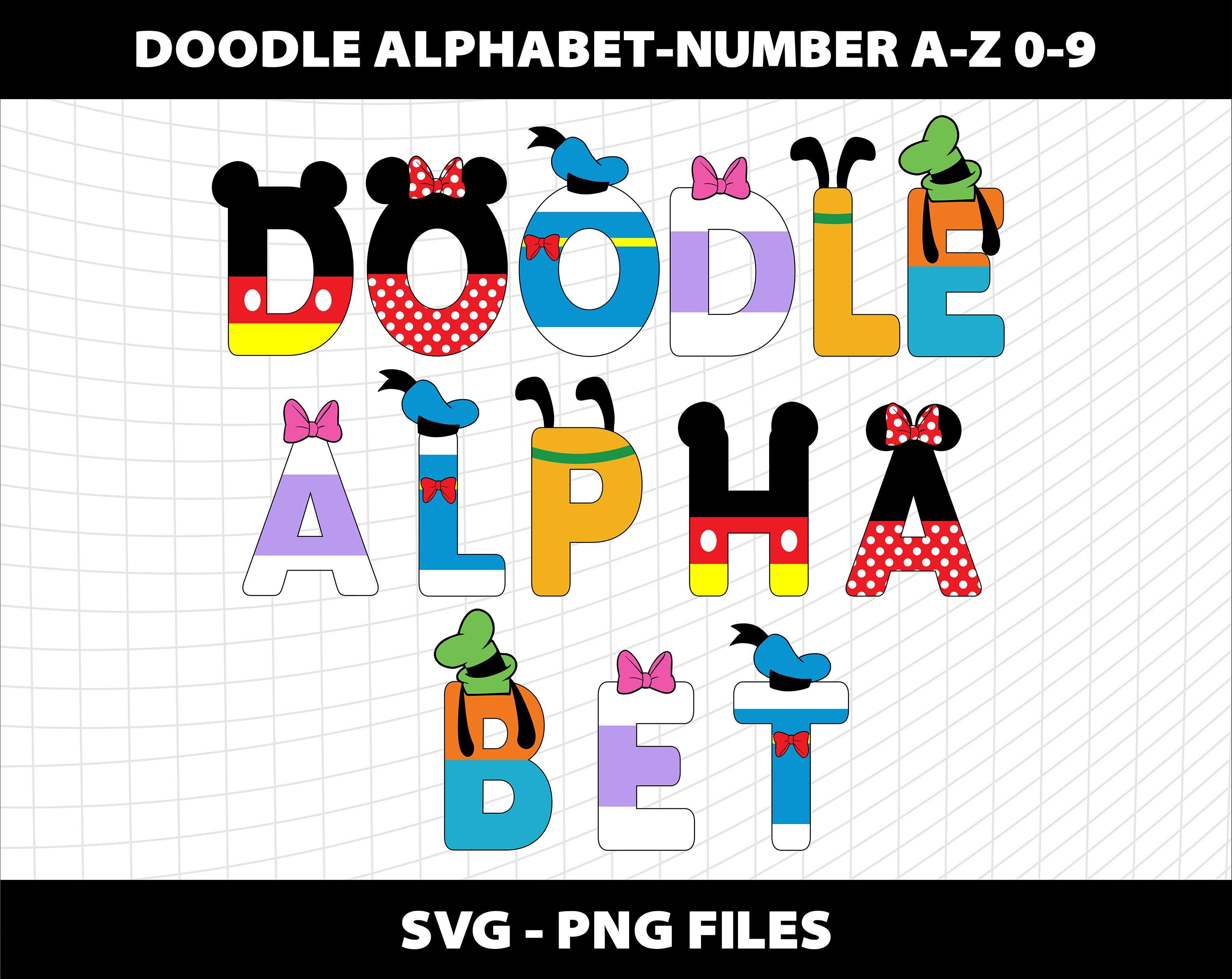 Doddle Alphabet Letters Cliparts Font Svg Png Letters Number Birthday ...