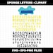 Sponge Alphabet Letters Cliparts Sponge Font Svg Png Birthday Party ...