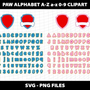 Paw Dog Font Letters Alphabet Svg Cliparts Cricut Cutting Silhouette ...