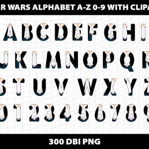 Letras del alfabeto de Star Wars Doodle, imágenes prediseñadas, fuente ...