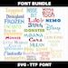 Cartoon Font Bundle SVG TTF Cricut Cutting Canva Invitation Princess ...