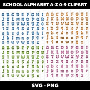 School Doodle Alphabet Letters Cliparts Font Png Letters Number Design ...