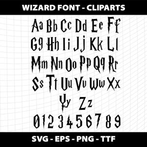 Wizard School Magic Font Svg Ttf Png Alphabet Letters Halloween Font ...