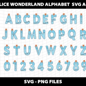 Alice in Wonderland Alphabet Letters Cliparts Font Svg Png Number ...