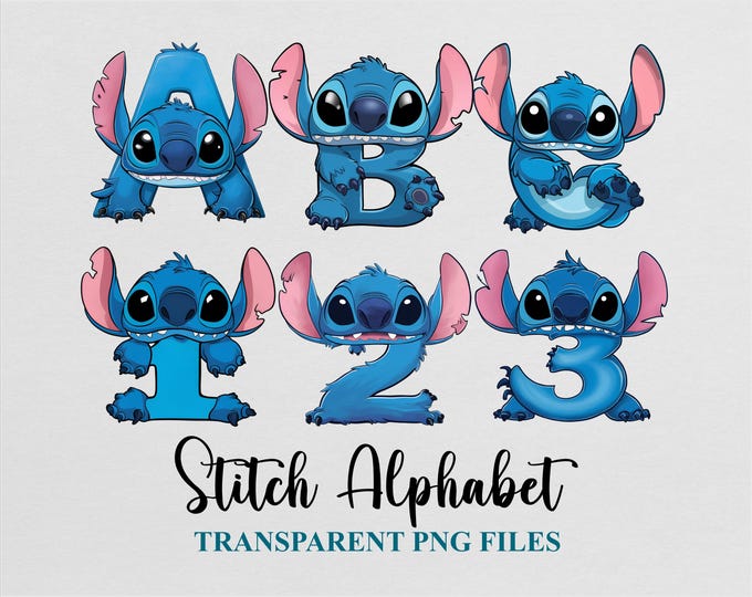 Lilo & Stitch Alphabet Font SVG PNG | Lilo Stitch Letters, Numbers ...