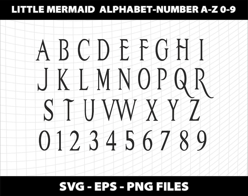 Little Mermaid Svg Png Alphabet Font Letters Princess Ariel Birthday ...
