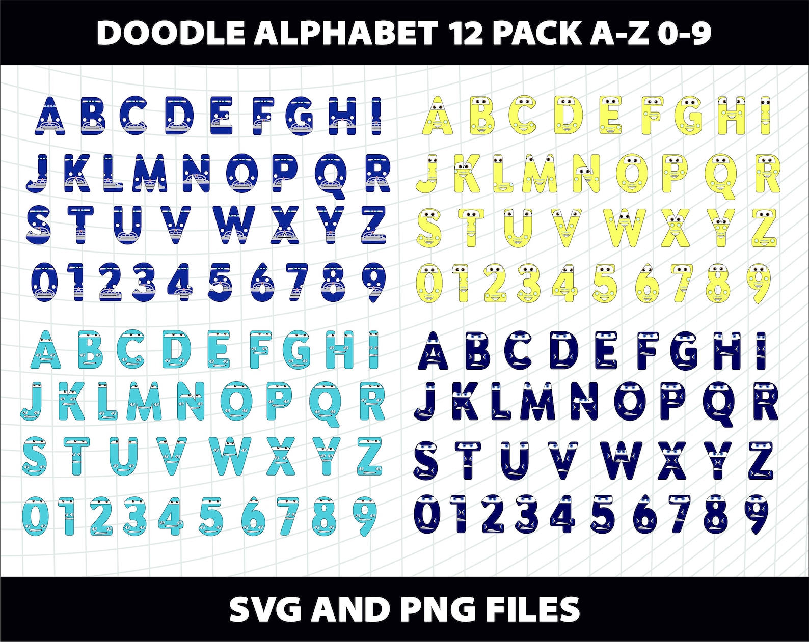 Cars Doodle Alphabet Letters Cliparts Font Svg Png Number Birthday ...