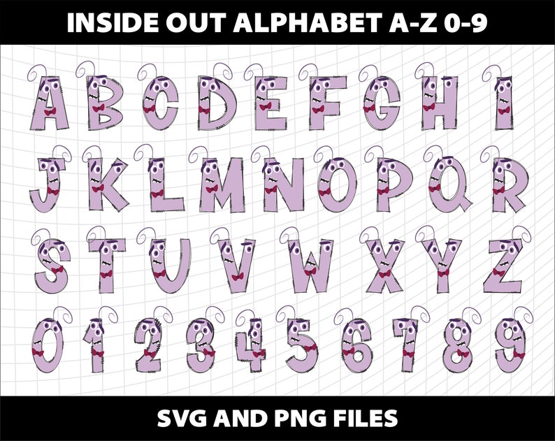 Doodle Alphabet Insideout 2 Letters Cliparts Font Svg Png Birthday ...