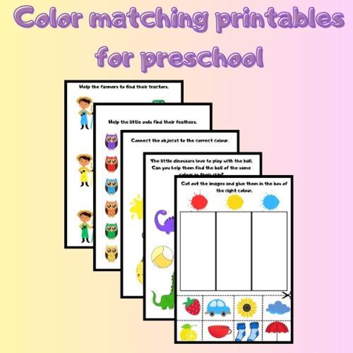 Color Matching Printables Kids Worksheets Color Matching Printables for ...
