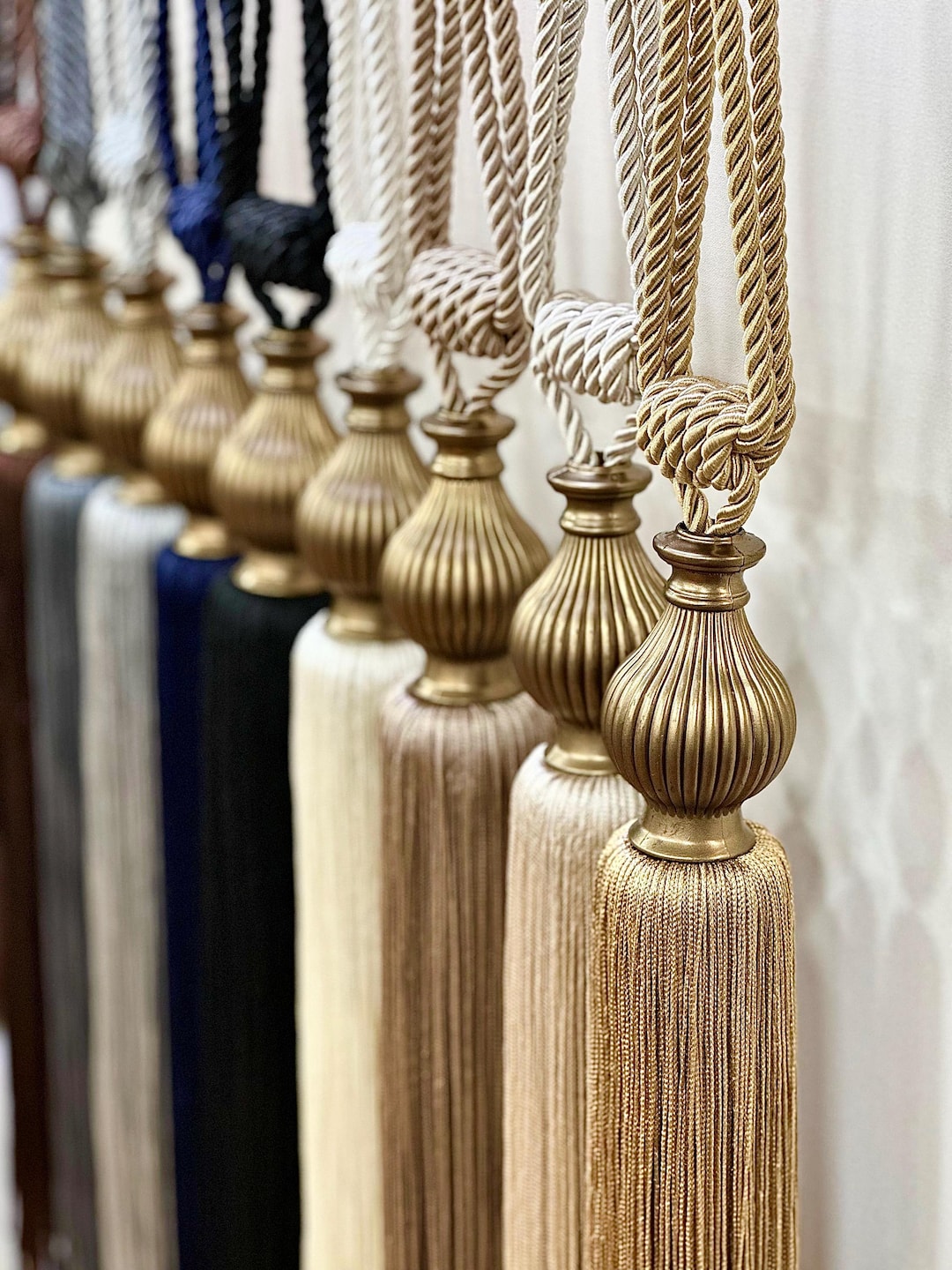 Bronze Curtain Tie Backs -set of 2 -gold Tie Backs- Curtain Accessory ...