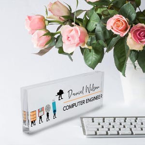 Custom Nameplate for Computer Engineer, Computer Engineer Block Sign ...