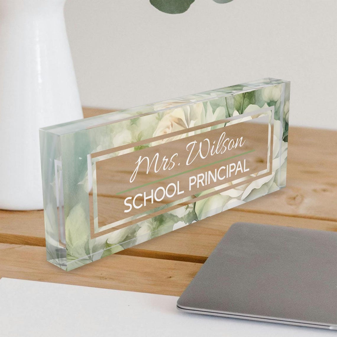 School Principal Desk Name Plate, School Principal Acrylic Block ...