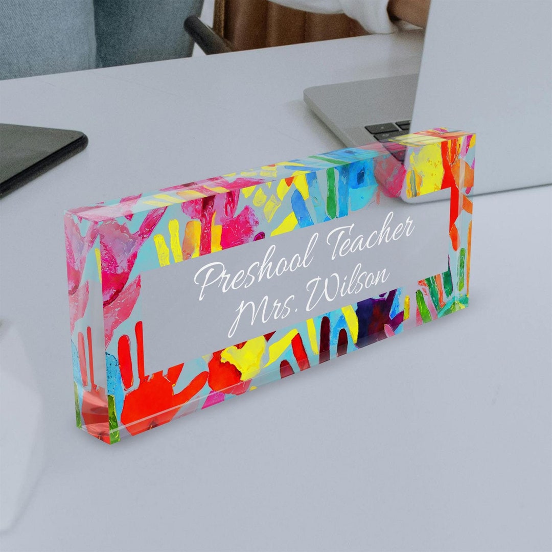 Preschool Teacher Desk Name Plate, Back to School, Teacher Gift, Custom ...