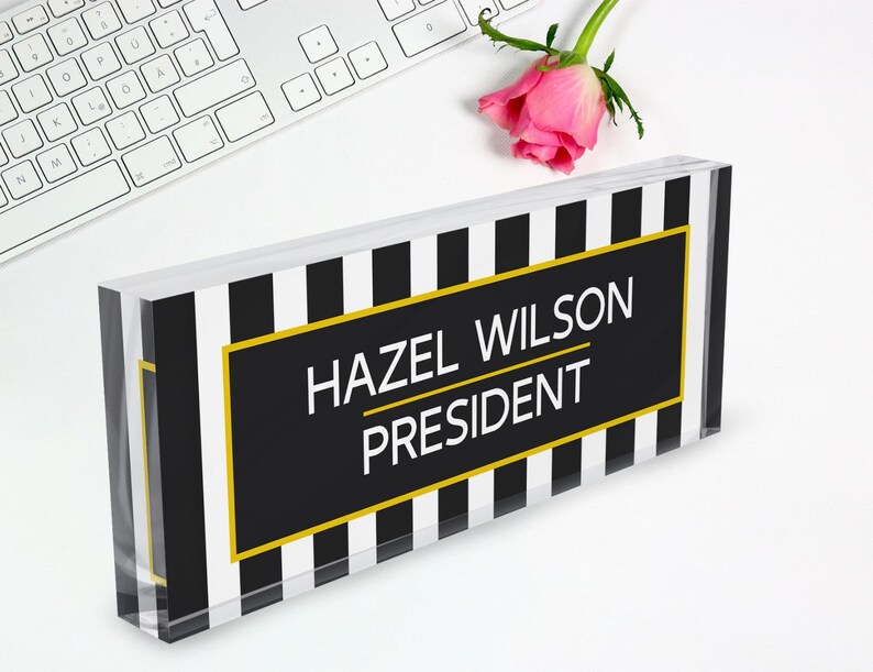 Personalized Acrylic Name Plate for Desk, Custom Office Name Sign ...