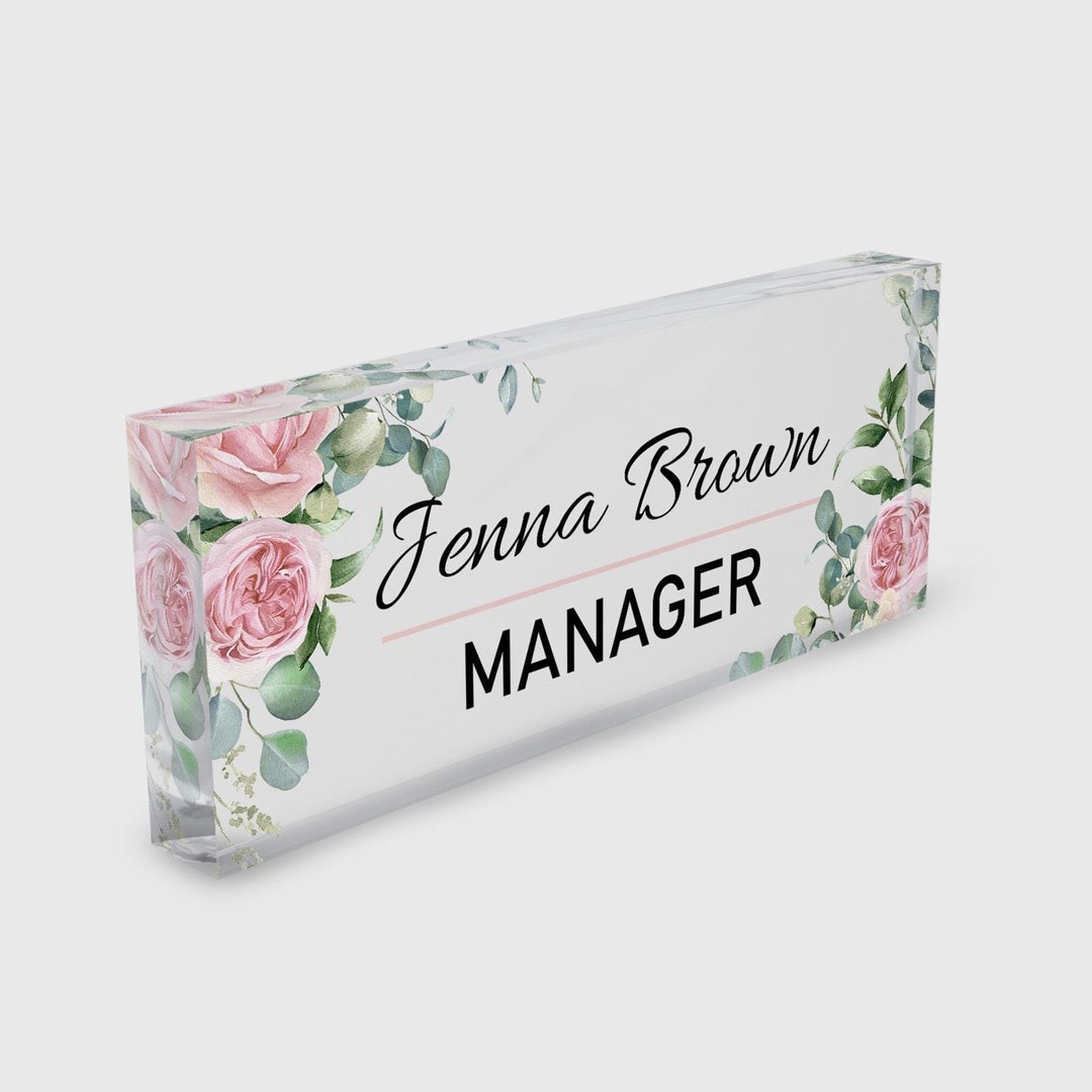 Manager Desk Name Plate, Personalized Acrylic Plaque Sign, School ...
