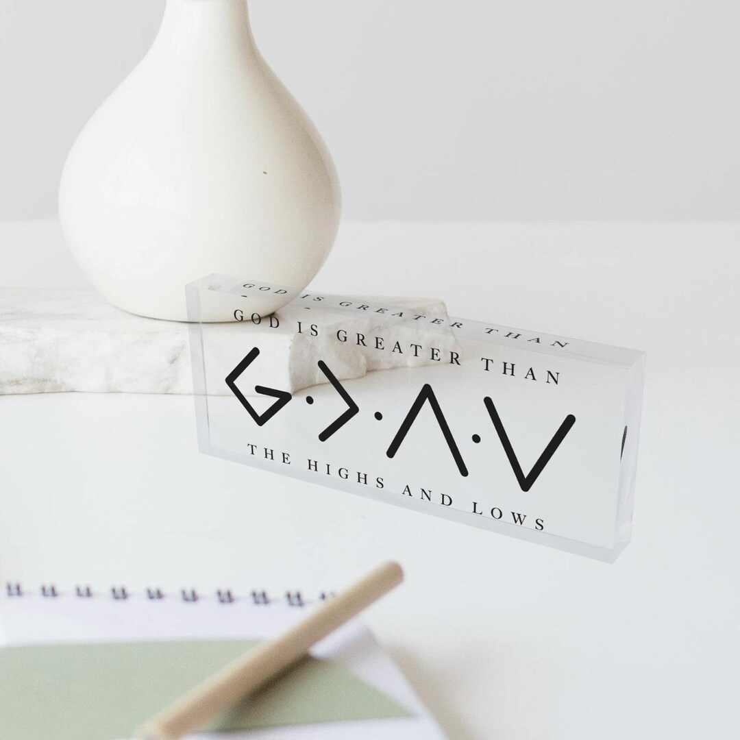 Christian Desk Plate: Acrylic Motivational Quote Block - Etsy