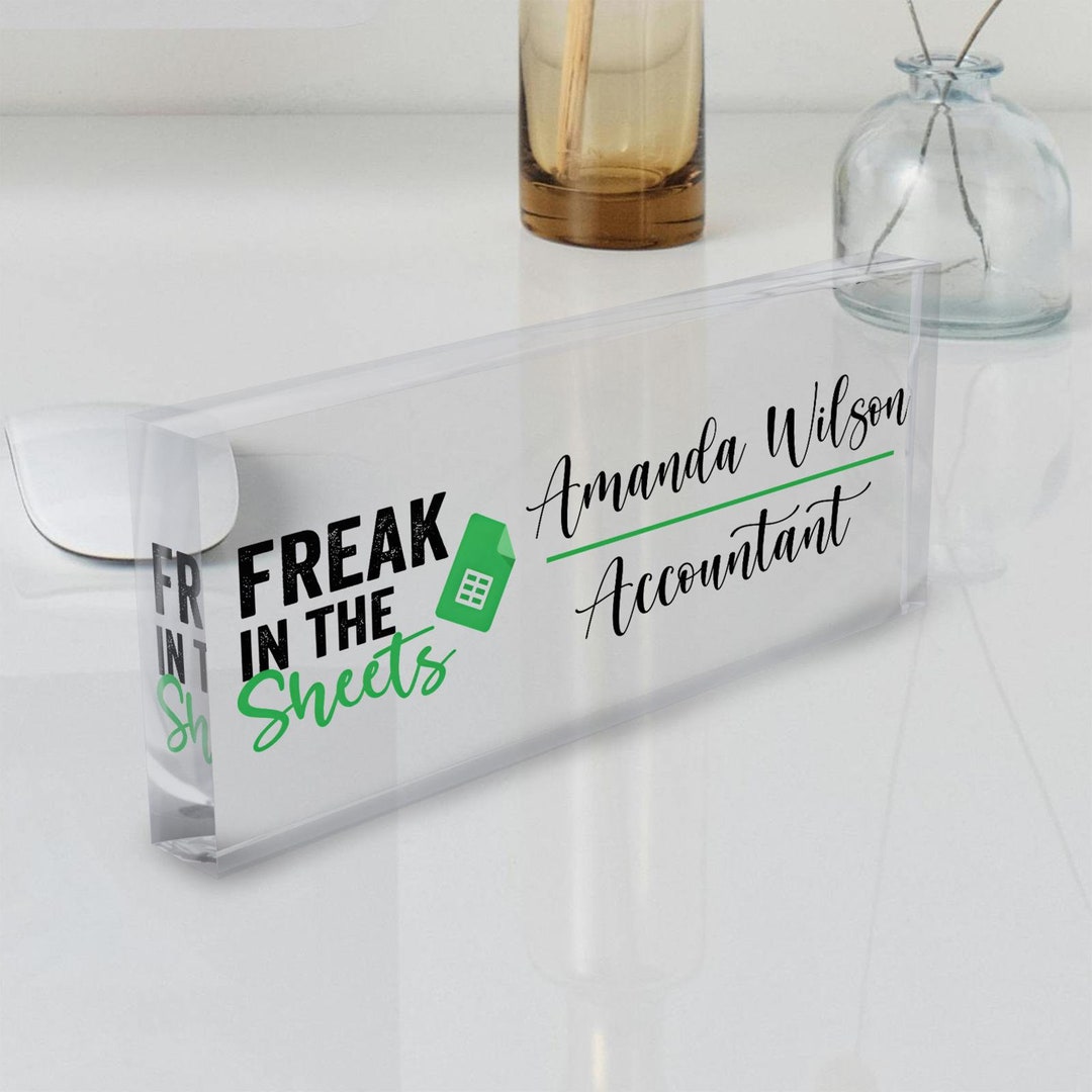Accountant Gift, Freak in the Sheets Desk Name Plate, Funny Spreadsheet ...