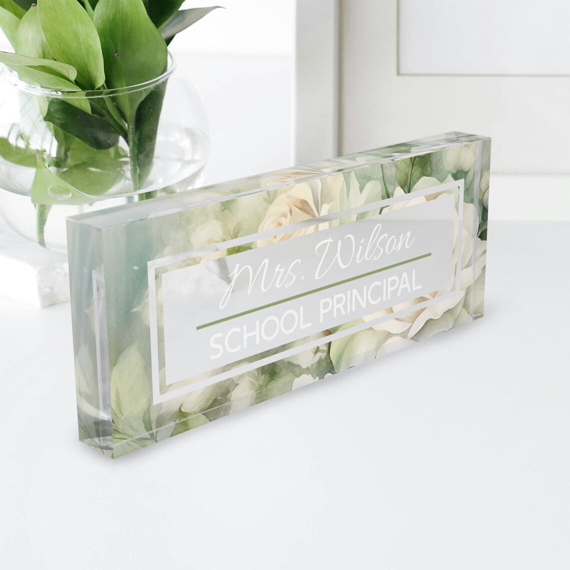 School Principal Desk Name Plate, School Principal Acrylic Block ...